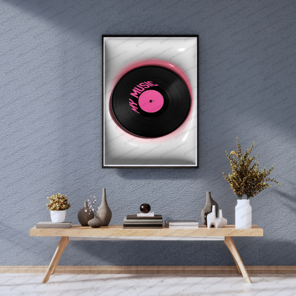 Pink Vinyl Groove Abstract Wall Art – Retro Modern Printable Art for ...